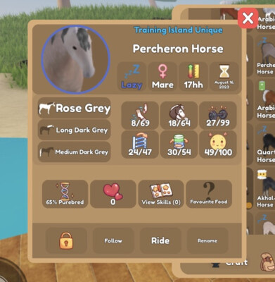 Wild Horse Islands Roblox TIU Rose Grey Percheron | eBay