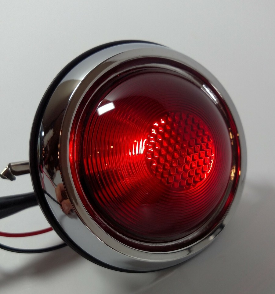 Pair 1950 Pontiac Style Round Tail Lights W/ Glass Lens for Hot Rod ...