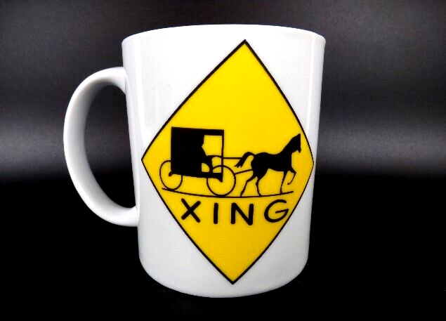 Amish Horse and Buggy Xing Street Sign Ceramic Coffee Mug Cup 8 fl. oz ...