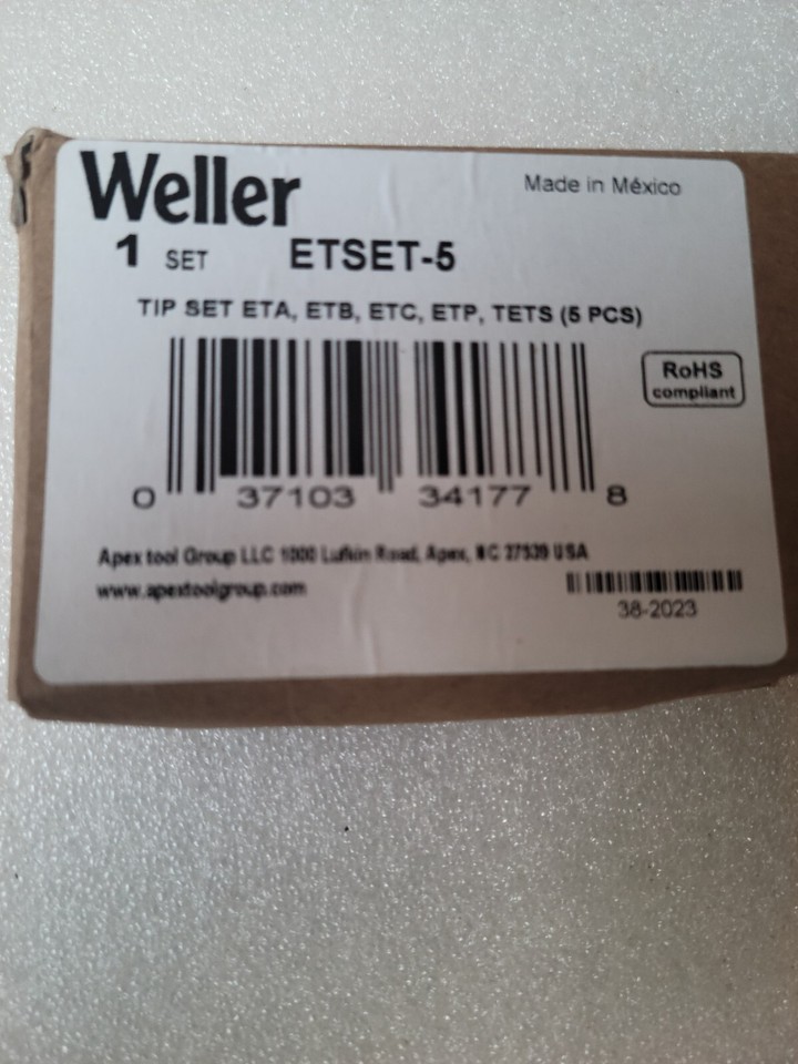 5 ORIGINAL Weller WE1010 Soldering 5 Tip Set ETA, ETB ETC, ETP, TETS | eBay