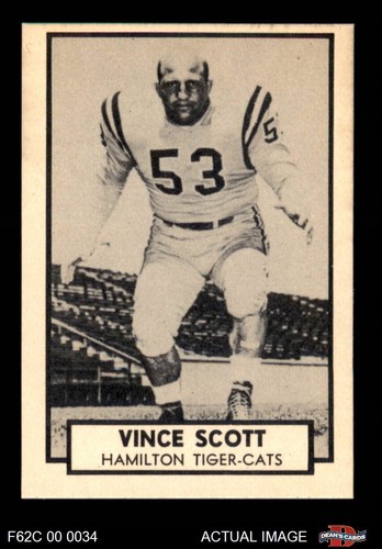 1962 Topps CFL #75 Vince Scott Tiger-Cats CFL HOF Notre Dame 6 - EX/MT ...