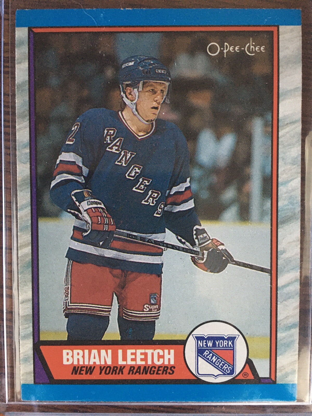1989-90 O-Pee-Chee #136 Brian Leetch Rookie Card RC New York Rangers ...