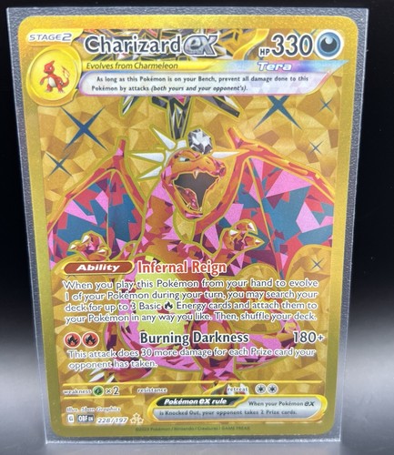 Charizard EX 228/197 Sv03: Pokemon Obsidian Flames Holo Mint Gold Full ...