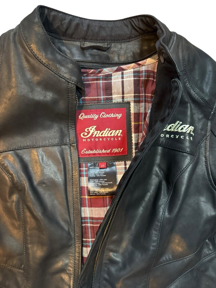 Women's Indian Motorcycle Jacket Genuine Cowhide Leather Biker Riding ...