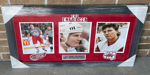 Bob Probert Signed Framed Detroit Red Wings Enforcer 8x10 Photo Display ...