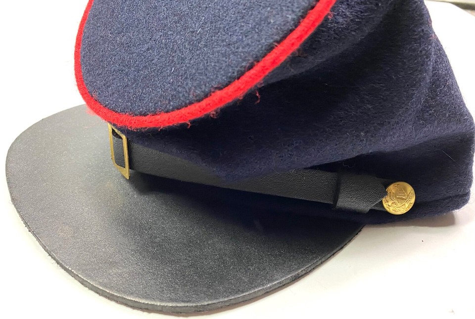 CIVIL WAR US UNION BLUE WOOL ARTILLERY FORAGE BUMMER CAP HAT-2XLARGE | eBay