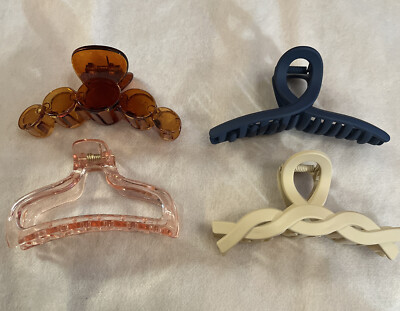 Set Of Four Assorted Medium Hair Claws Clips All Hair Types | eBay