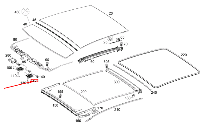 MERCEDES-BENZ A W177 Roof Rolled Blind Gear Motor A1779064902 GENUINE ...