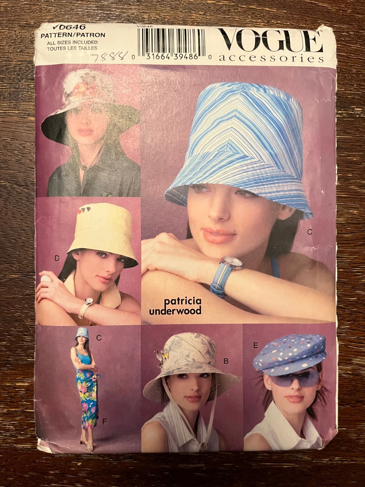 Vogue V7888 / V0646 Uncut Sewing Pattern Misses Summer Hats for sale ...