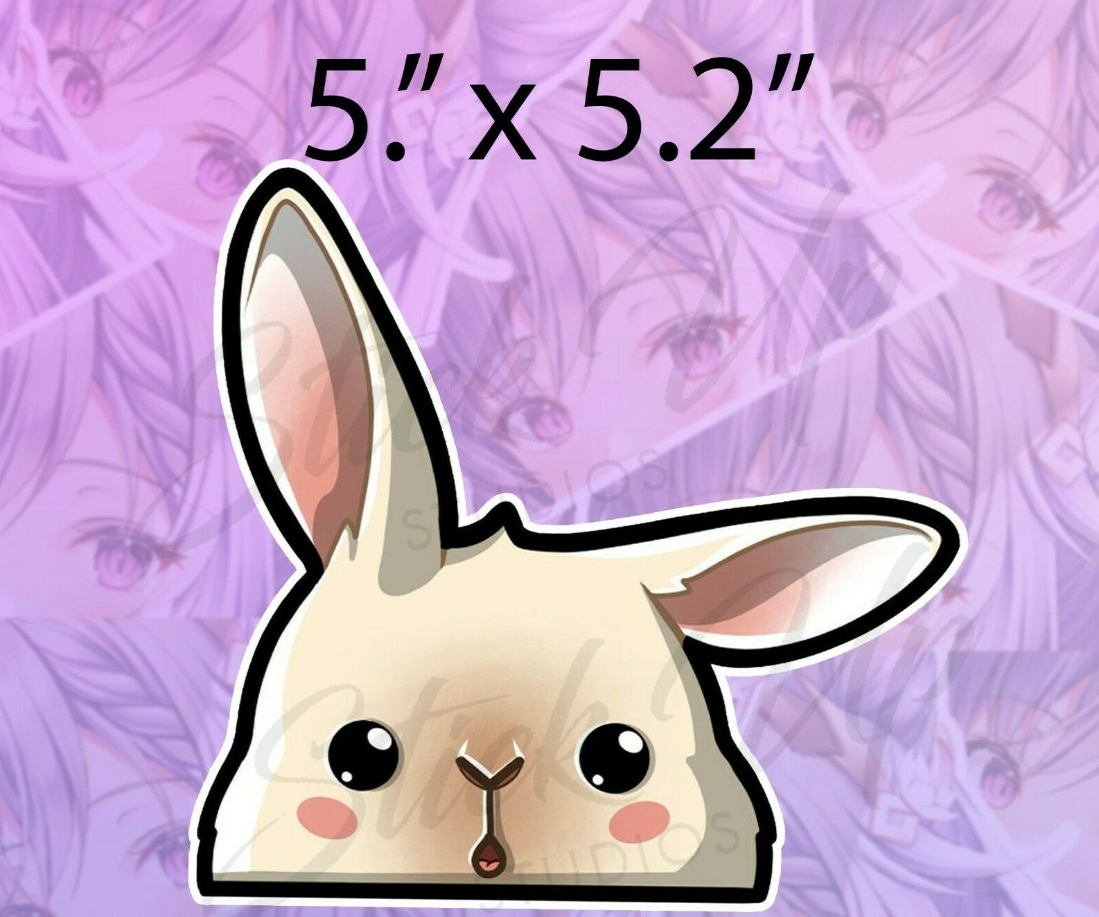 Rabbit Peeker Rabbit Lover Animal Lover sticker vinyl decal car bumper ...