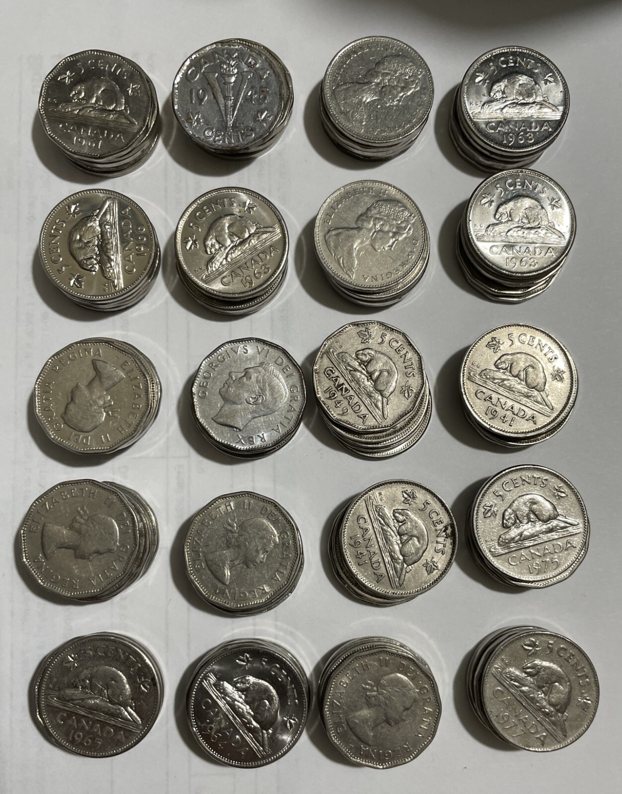 100 pre 1982 Canadian Nickel Lot - .999 Pure (NI) Nickel Bullion $5 ...