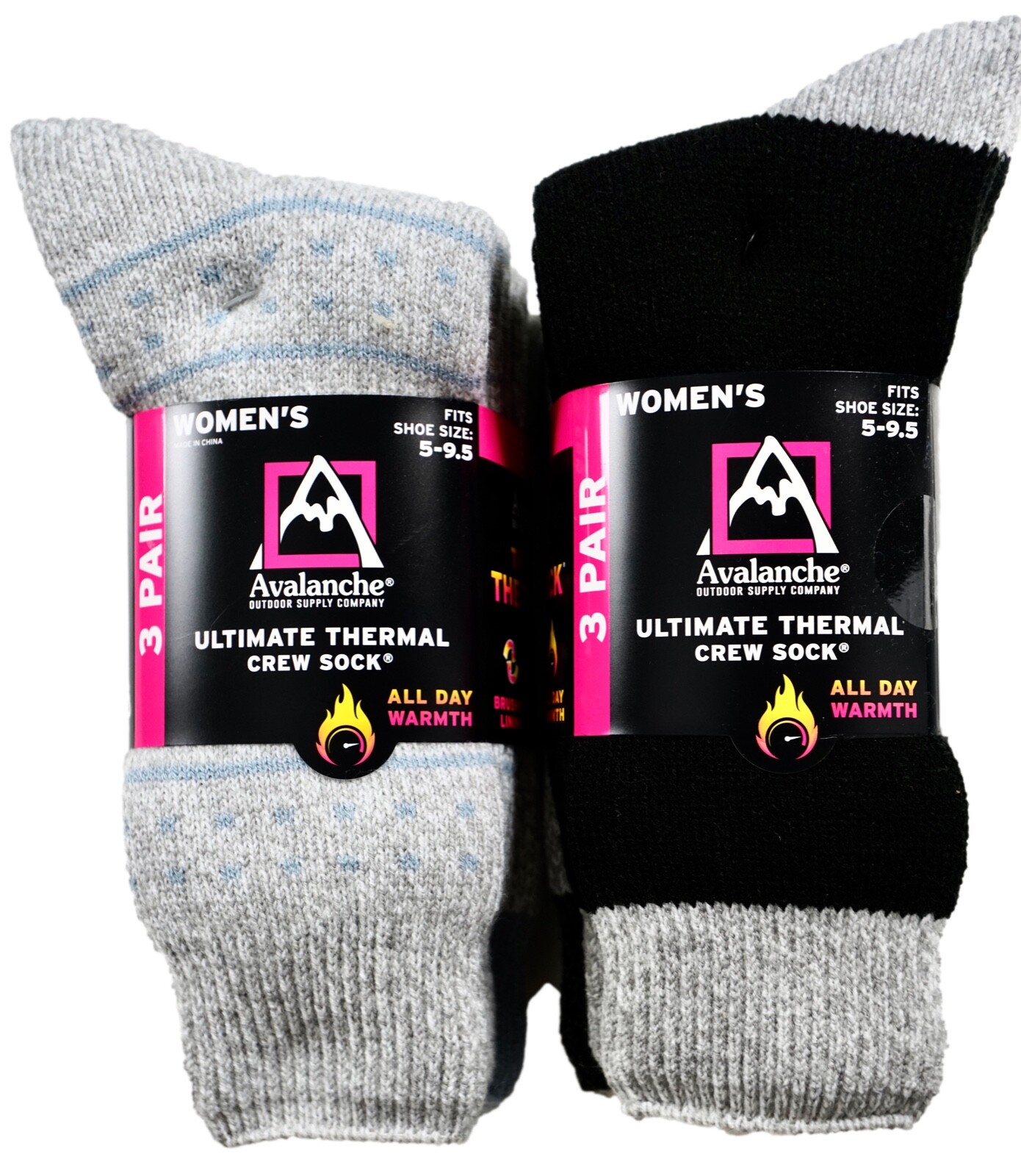 Avalanche Women’s The Ultimate Thermal Crew Sock 3 Pair Size 5-9.5 for ...