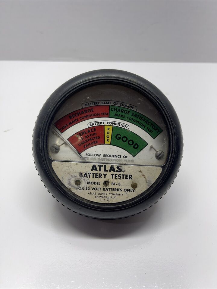 Vintage Atlas Battery Tester Model BT-3 | eBay