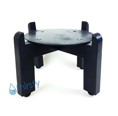 Black Water Crock Table Stand Wood Dispenser Vase Base Jug Container ...