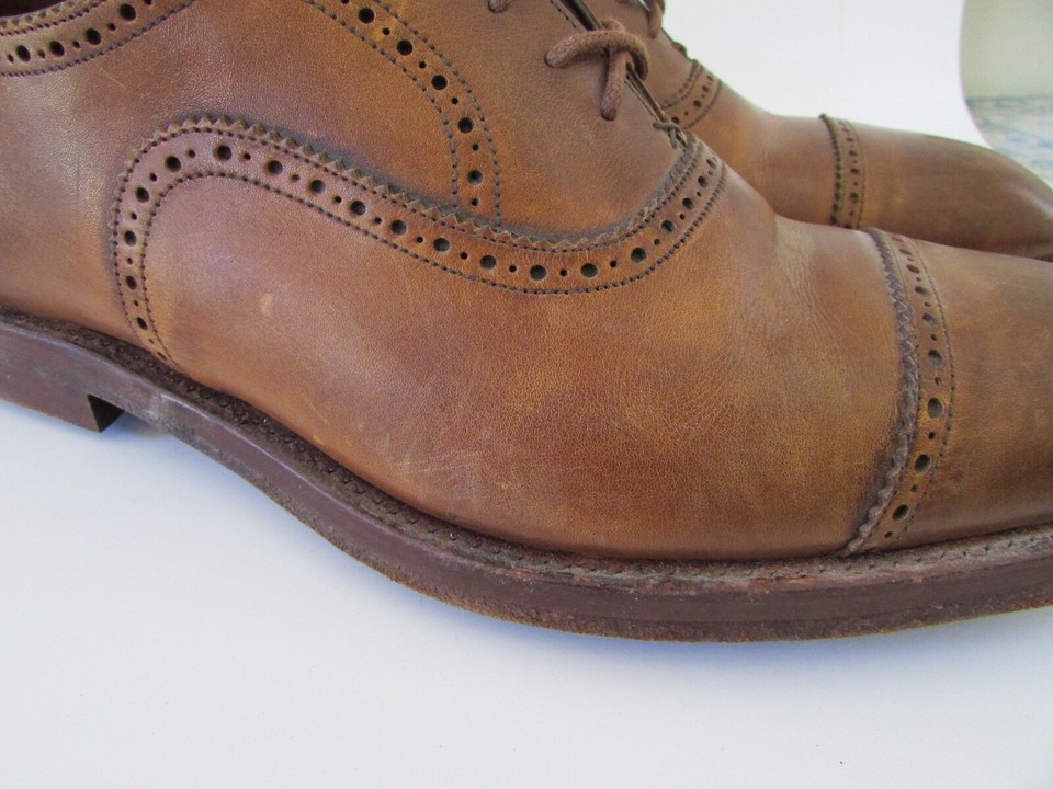 Barker Black Bespoke Leather Wing Tip Oxfords Handmade in England 10C ...