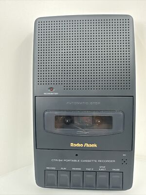 RADIO SHACK CTR-94 Portable Cassette Tape Recorder Built in Mic ...