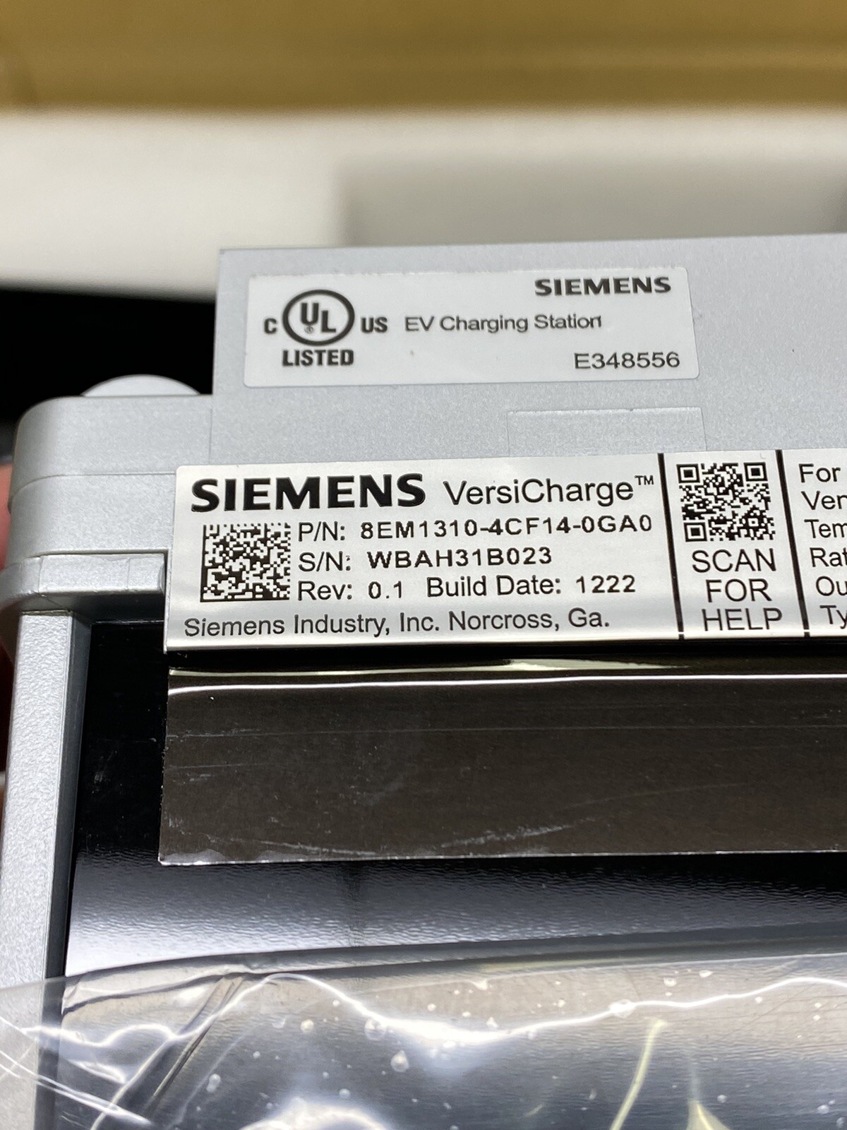 SIEMENS VersiCharge Commercial 40Amp EV Charger 20' HW 8EM1310-4CF14 ...