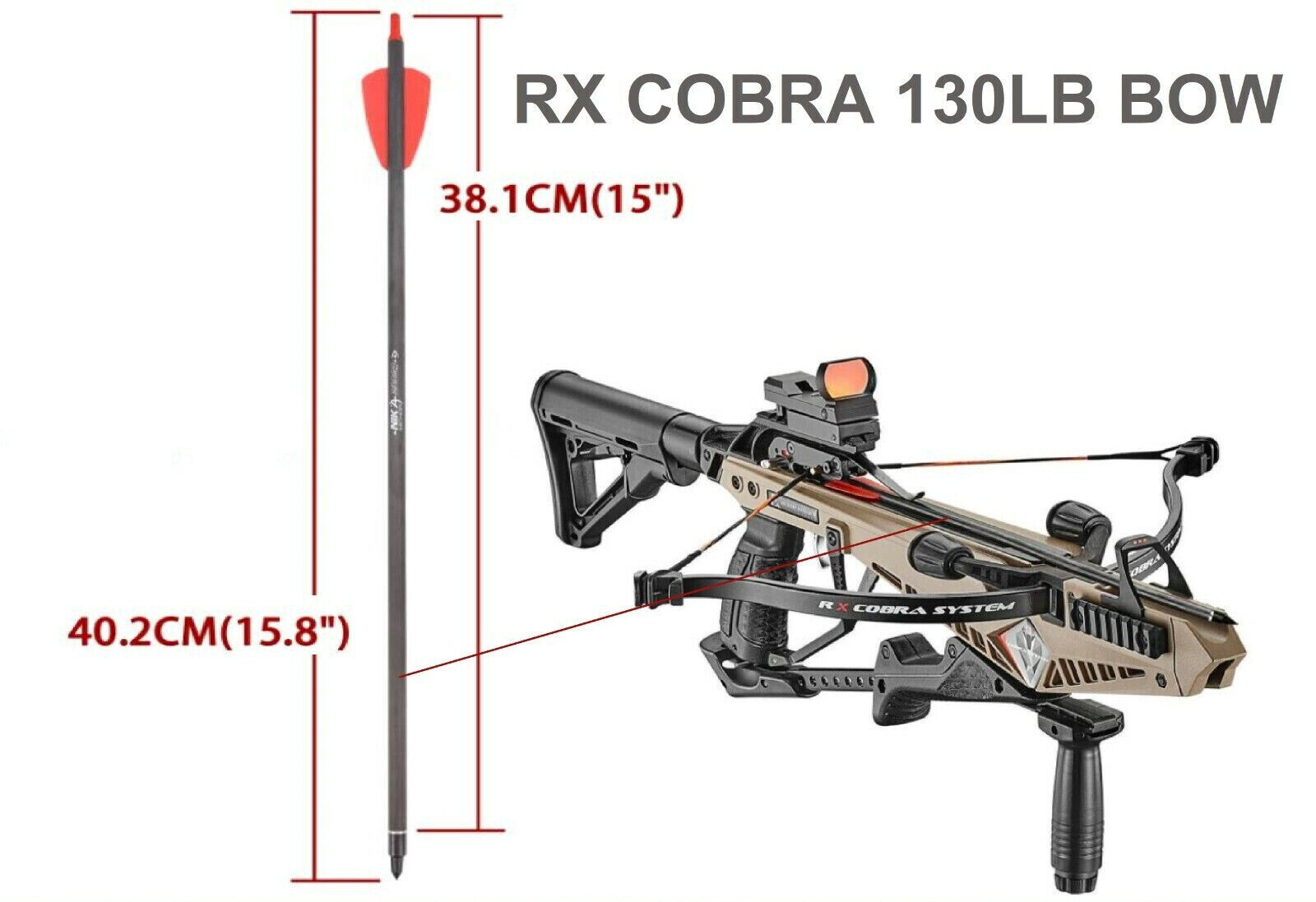 Crossbow Bolts 15" Arrows Fit EK Archery R9 RX Cobra / System Self ...