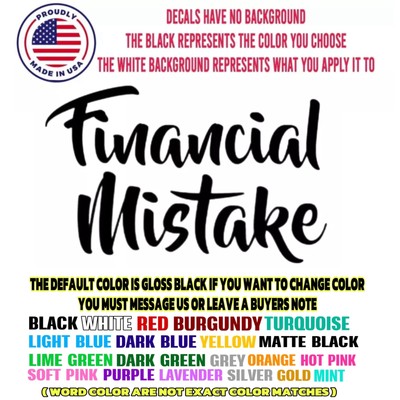 Financial mistake lol junk car window decal sticker lemon shitbox | eBay
