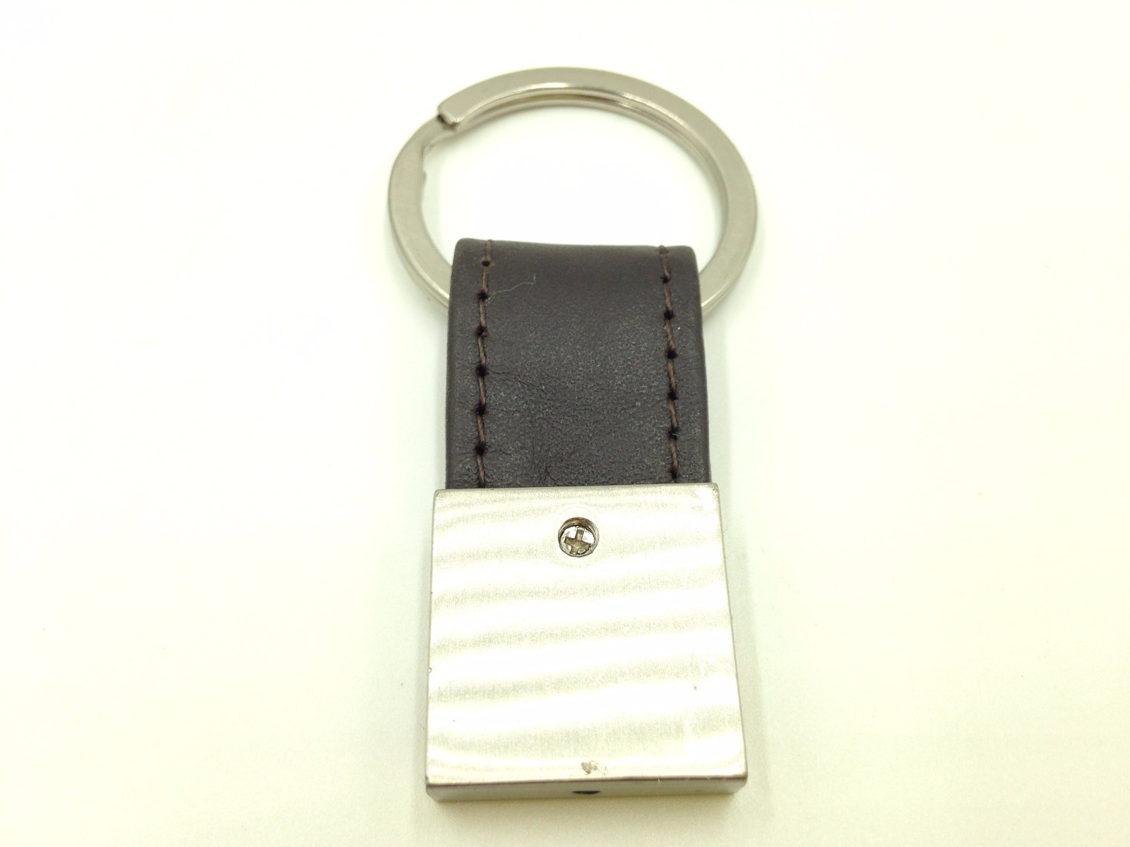 $76 Calvin Klein Men's Brown Leather Metal Key Fob Clip Holder Ring ...