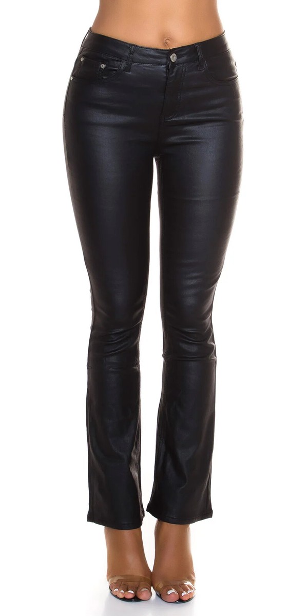 Bootcut Leather Pants Naked Wardrobe Croc Embossed Faux Leather Bootcut ...