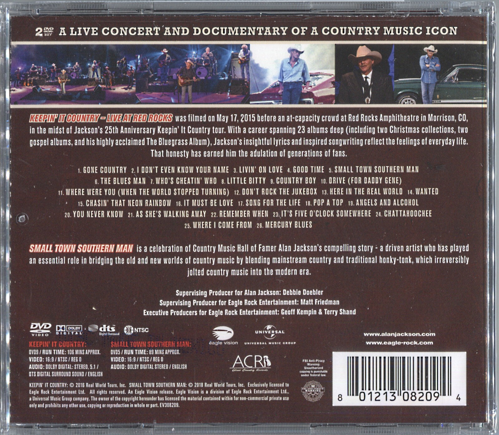 ALAN JACKSON DVD Collection LIVE AT RED ROCKS / Small Town Southern Man ...