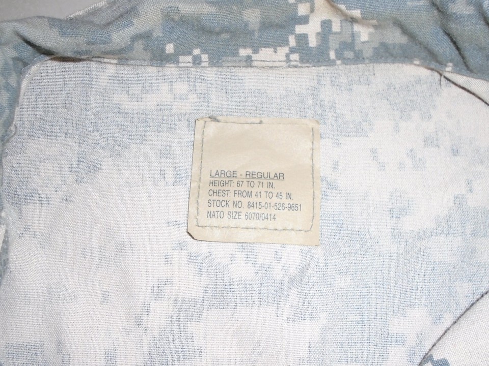 US Army ACU UCP Camo A2CU Combat Aircrew Aviation Flame Resistant Coat ...