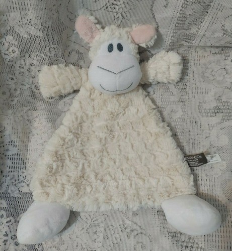 Demdaco Sheep Lamb Plush Rattle Lovey Security Blanket Blankie Cream 12 ...