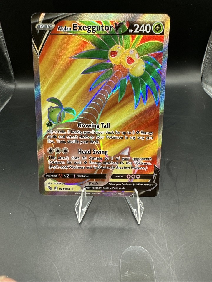 Pokémon TCG Alolan Exeggutor v Holo Ultra Rare Card Pokémon Go 071/078 ...