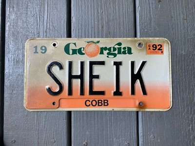 Vintage Georgia Vanity License Plate SHEIK | eBay