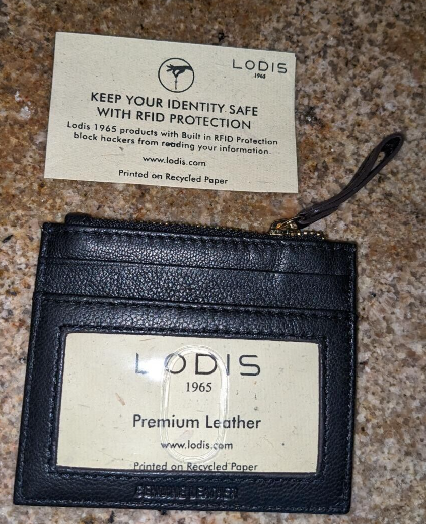 Lodis RFID Card Case Italian Leather Black ID Credit Holder Wallet RFID ...