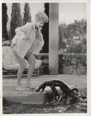 The Beverly Hillbillies Donna Douglas Barefoot by pool Stamped Original ...