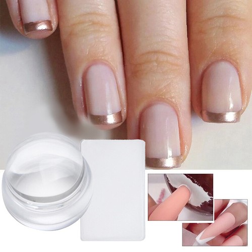 Silicone Nail Stamper French Manicure Stamping Jelly Nails Art ...