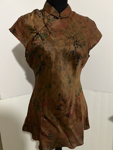 Japanese Brown Floral Tunic, Japan Size XL (actual Size In U.S. Closer ...