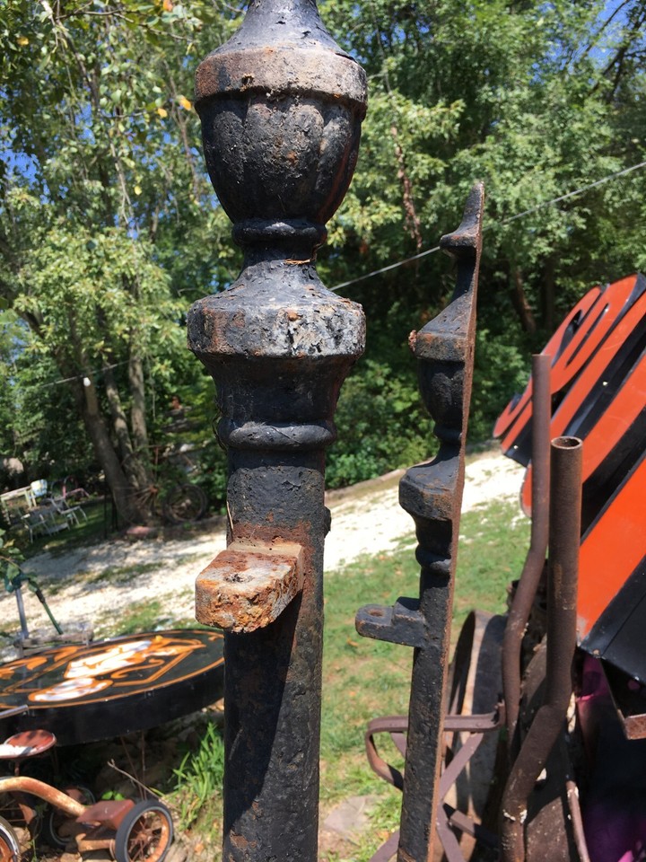Antique Pair Cast Iron Fence Post Architectural Salvage Victorian Fence ...