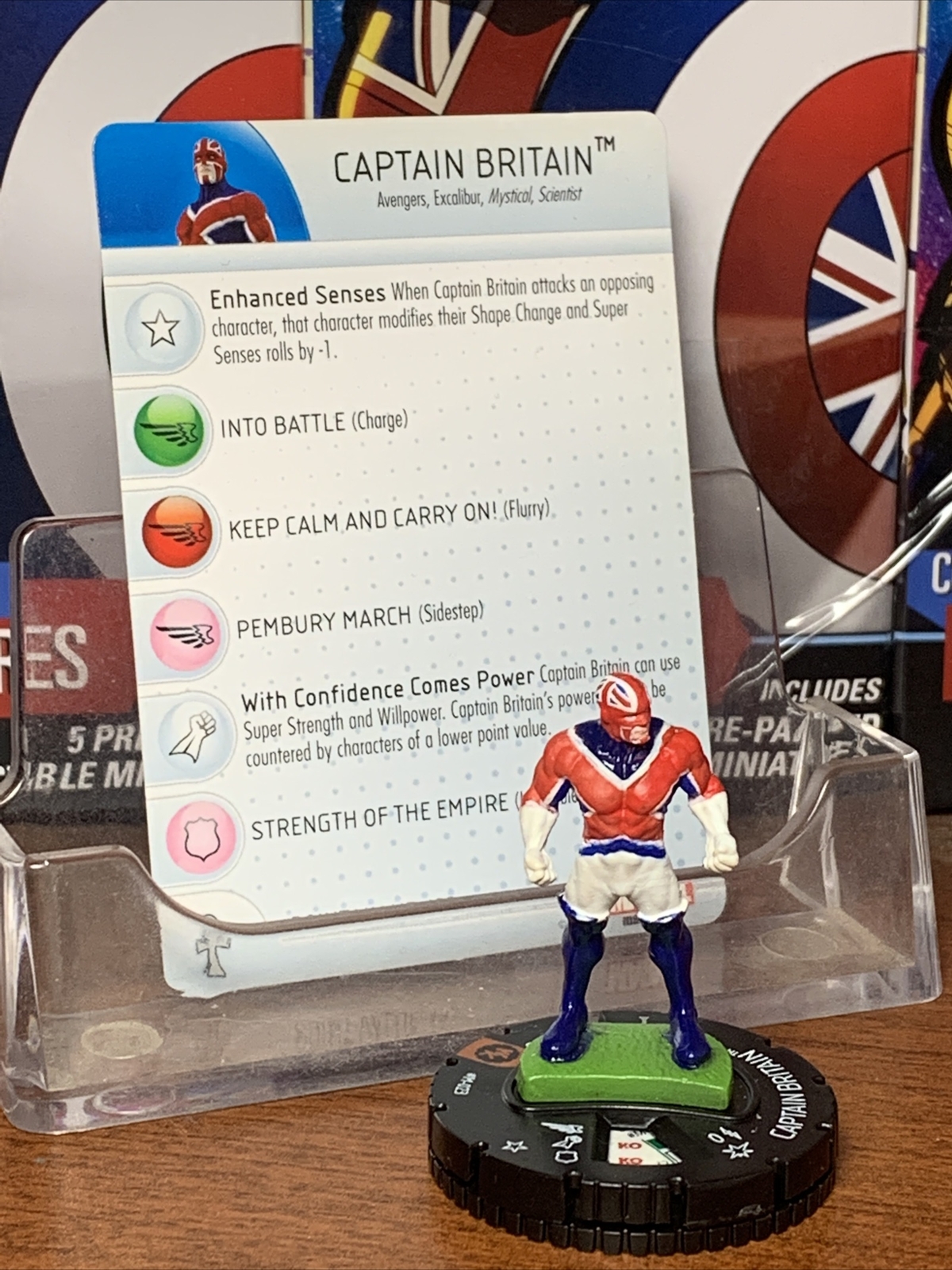 Heroclix Monthly OP Kit Captain Britain M-023 Limited Edition & card ...
