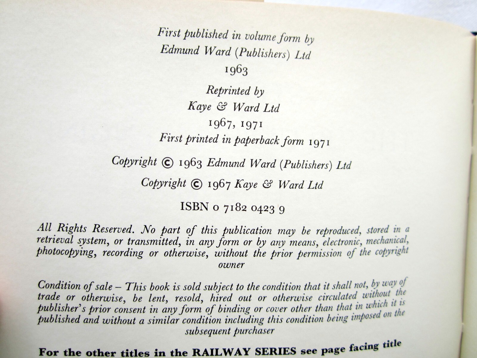 Stepney the "Bluebell" Engine by Rev W Awdry (Thomas Tank) 1971 Edition ...