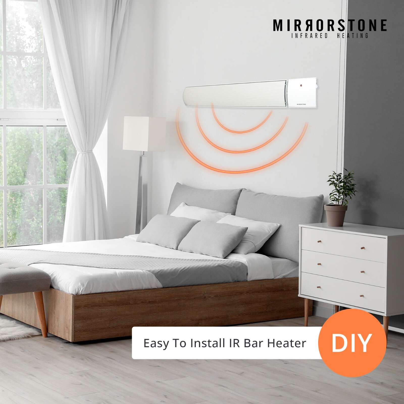 Mirrorstone 1200W- 3000W Bar Infrared Heater, Energy Saving Indoor ...