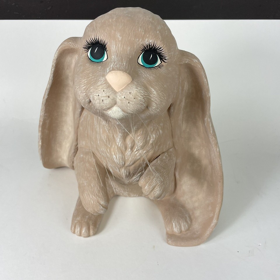 Large Vintage Ceramic Flop Eared Rabbit Hand Painted Easter Bunny ...