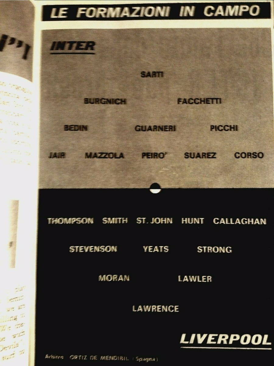 Inter Milan V Liverpool 1965 Programmed Coaches' Voice | Inter Milan 0