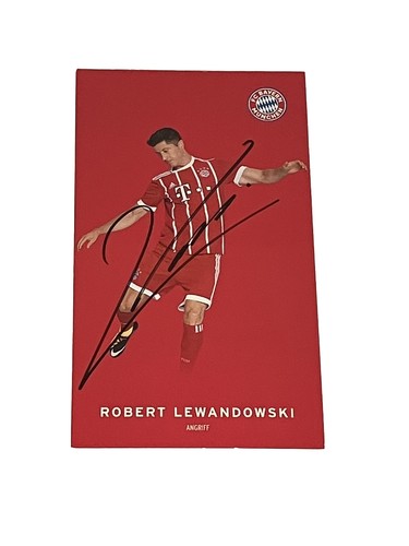 Robert Lewandowski Official 2017-18 Hand Signed FC Bayern Munich ...