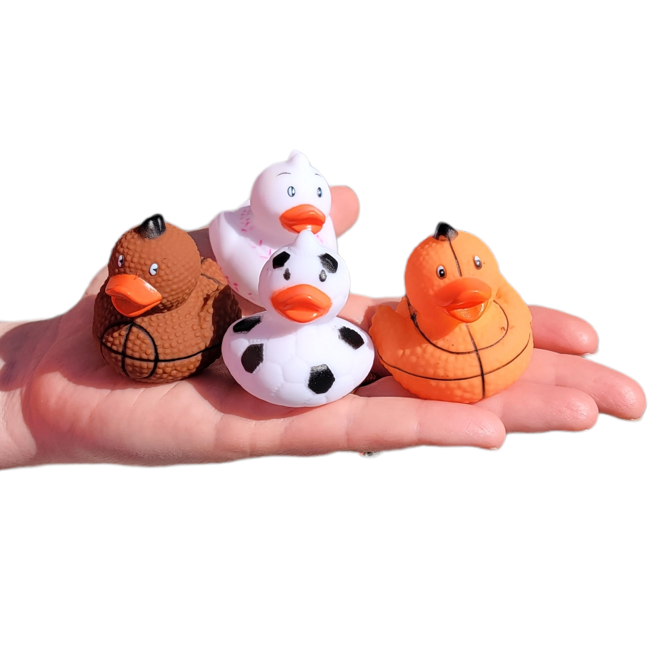Assorted Sport Balls Themed Rubber Ducks (1.75") Small Size. (12 Pack ...