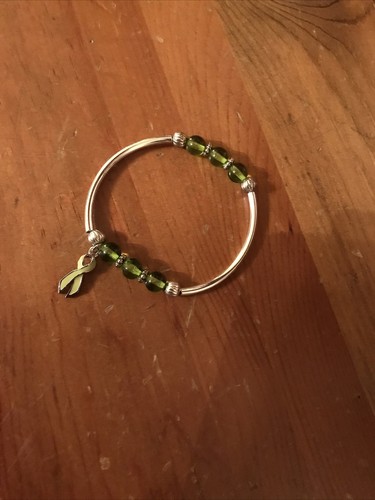 Green Awareness Ribbon Dangle Bead Charm - Bracelet | eBay UK