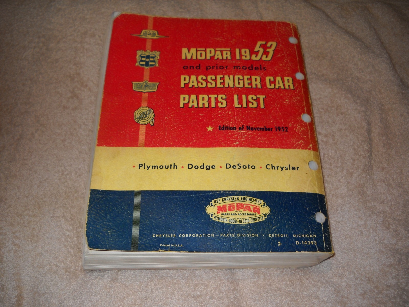 Mopar 1935-1953 Dodge Chrysler Plymouth DeSoto Parts Catalog Good ...