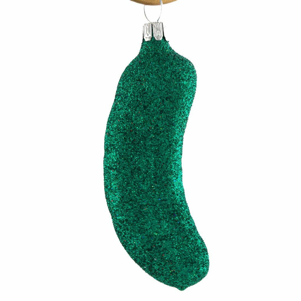 Glass German Pickle Christmas Tree Ornament ( whole green glitter) | eBay