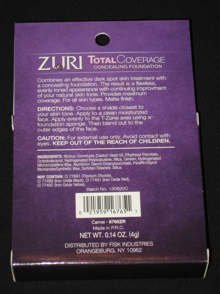 Zuri Total Coverage Concealing Foundation 0.14 oz/4g *Pick Any Shade ...