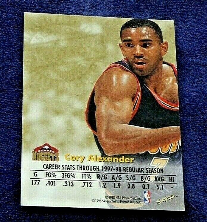 1998 SKYBOX CORY ALEXANDER AUTO ON CARD IN SNAPTITE SINCE 98' (B-281)🏀🏀 ...
