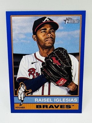 2025 Topps Heritage Blue Border #284 Raisel Iglesias Atlanta Braves | eBay
