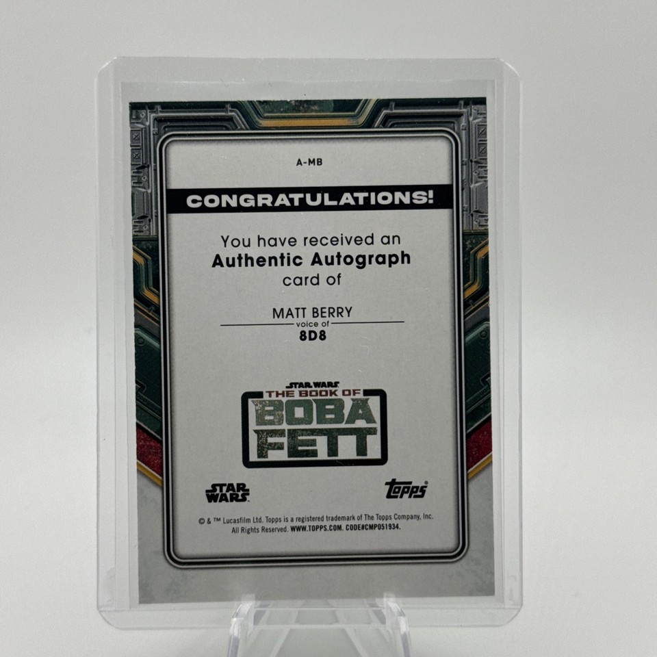 2022 Topps Star Wars Book of Boba Fett Matt Berry As 8D8 Auto /75 #A-MB ...