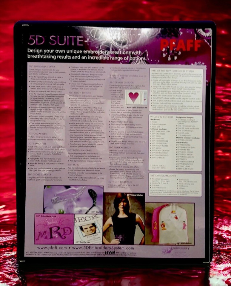 Pfaff 4D to 5D SUITE UPGRADE Includes 5D Stitch Editor + Husqvarna Viking READ | eBay